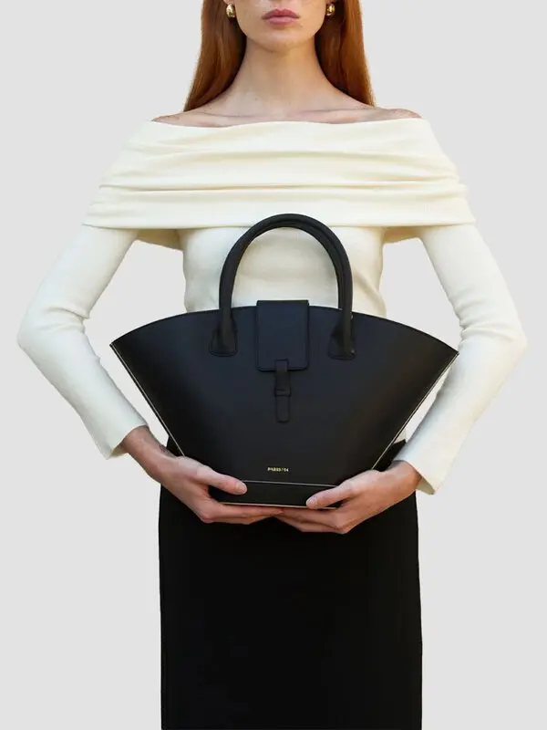 PARIS/64 Lumière Leather Tote Bag - Black