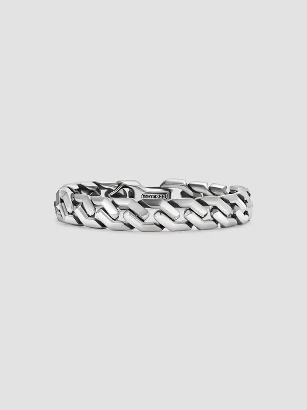 David Yurman Curb Chain Angular Link Bracelet In Sterling 11.5mm