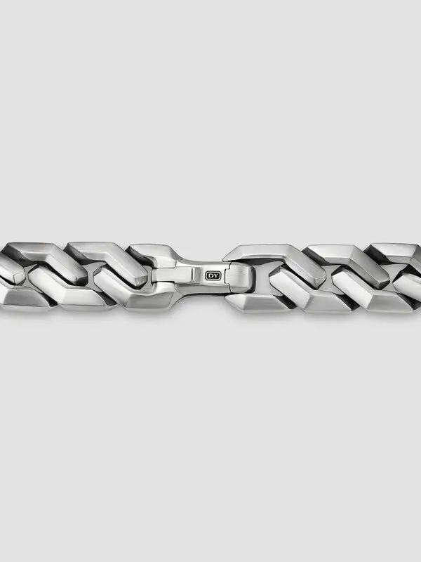 David Yurman Curb Chain Angular Link Bracelet In Sterling 11.5mm