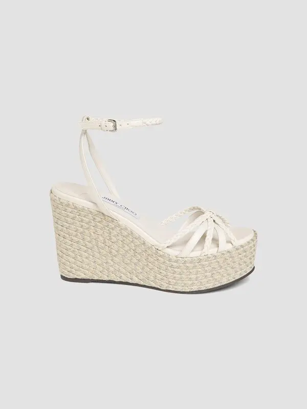 JIMMY CHOO Dree 100mm Leather Wedge Sandals