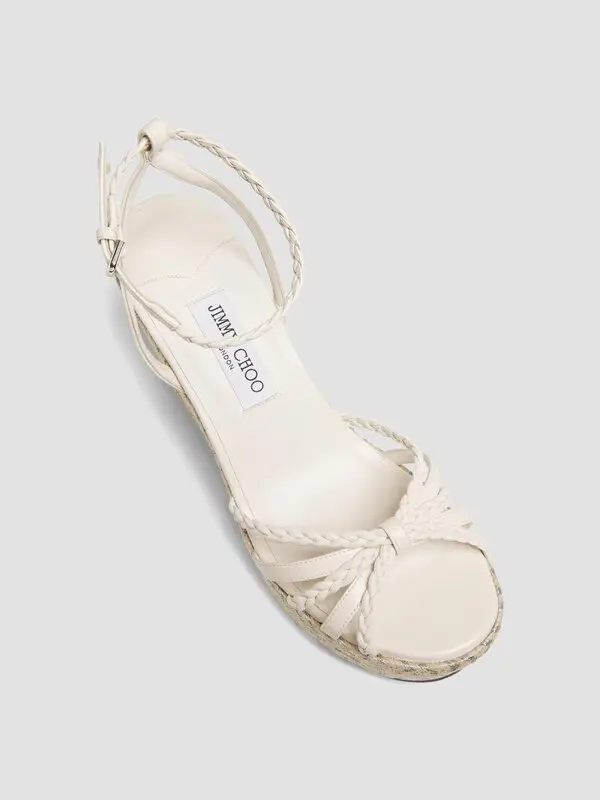 JIMMY CHOO Dree 100mm Leather Wedge Sandals