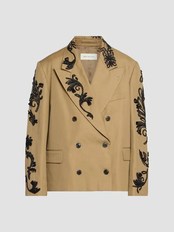 Dries Van Noten Bosea Embroidered Twill Double-breasted Jacket