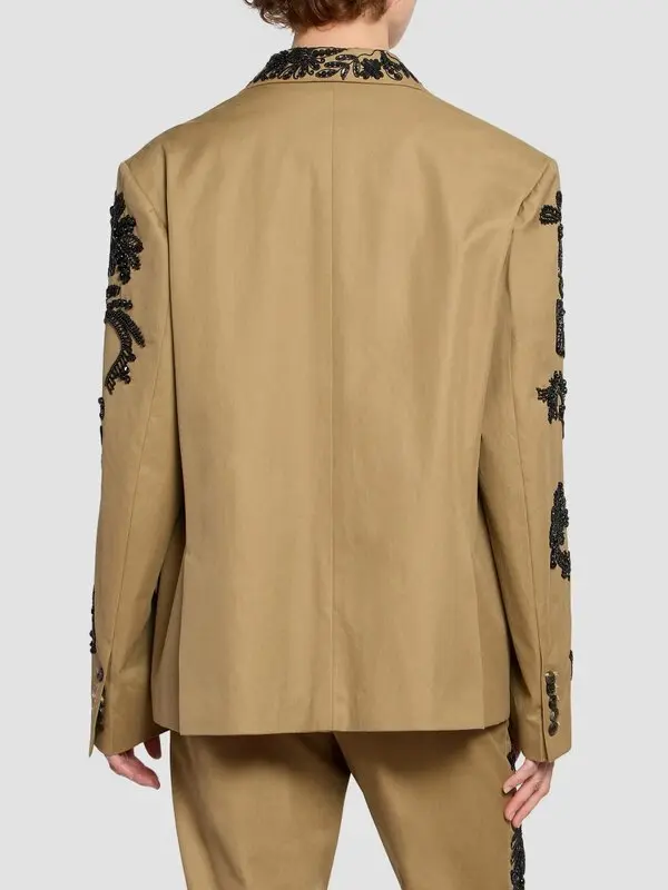 Dries Van Noten Bosea Embroidered Twill Double-breasted Jacket