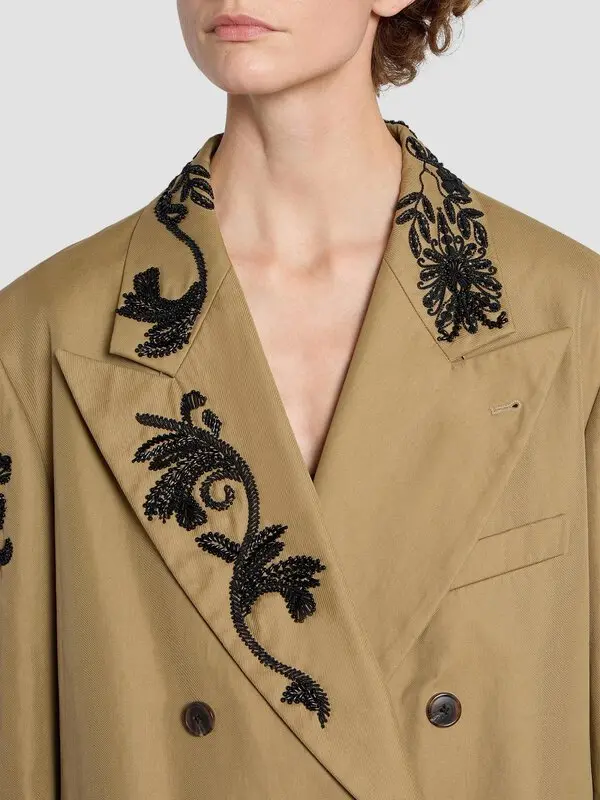 Dries Van Noten Bosea Embroidered Twill Double-breasted Jacket
