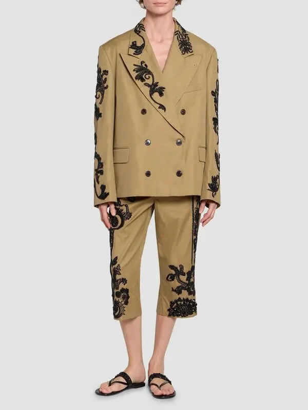 Dries Van Noten Bosea Embroidered Twill Double-breasted Jacket