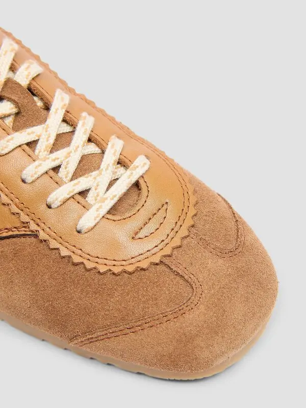 Dries Van Noten Suede & Leather Low-top Sneakers - Tan