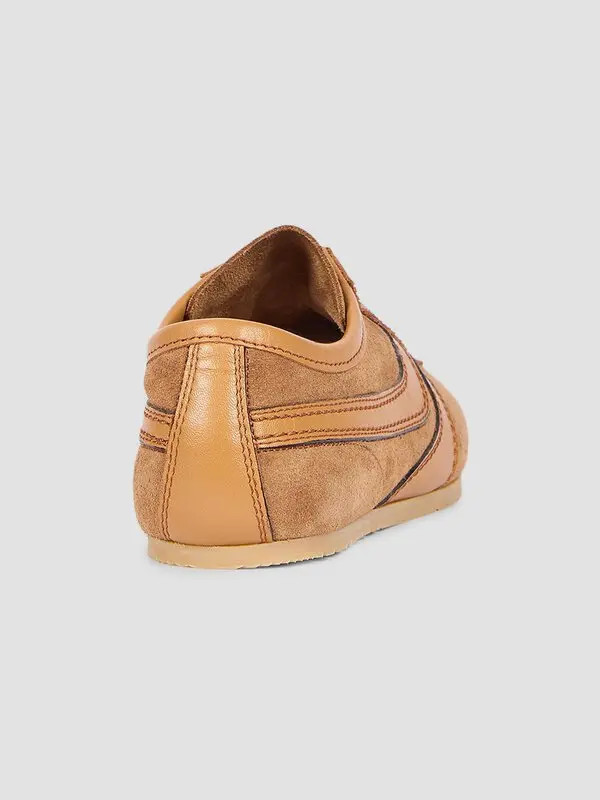 Dries Van Noten Suede & Leather Low-top Sneakers - Tan