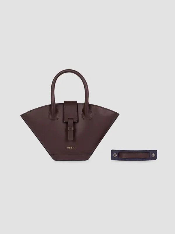 PARIS/64 Lumière Mini Leather Top Handle Bag - Brown