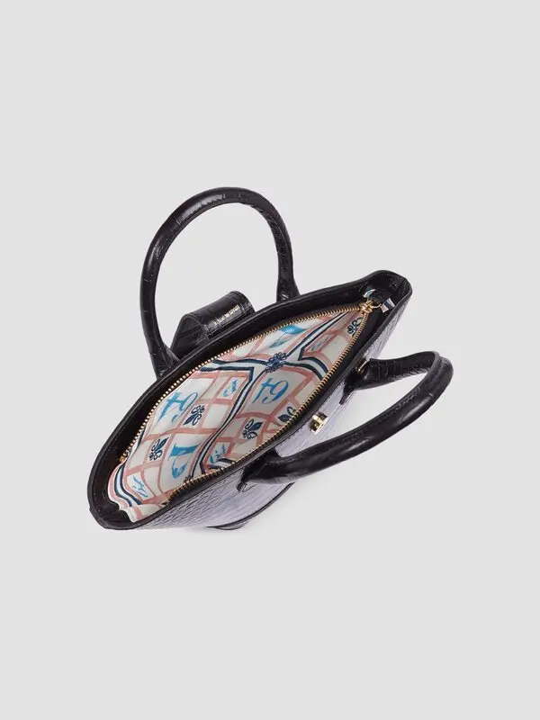 PARIS/64 Lumière Mini Croc-embossed Leather Top Handle Bag