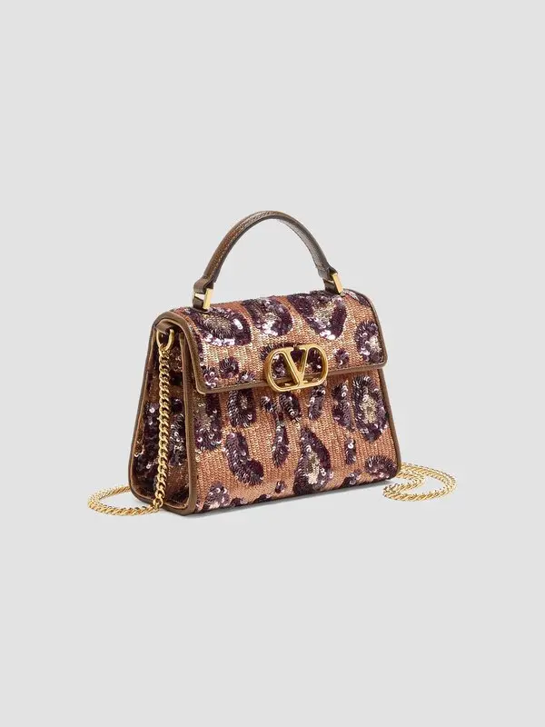Valentino Garavani Vsling Mini Embroidered Animalier Top Handle Bag