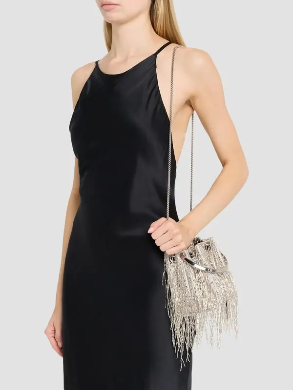 JIMMY CHOO Bon Bon Fringe Beaded Handle Bag