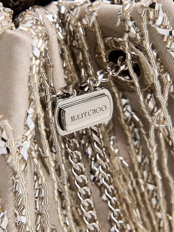 JIMMY CHOO Bon Bon Fringe Beaded Handle Bag