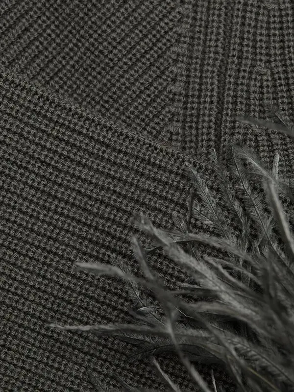 Lapointe Feather-cuff Mock Turtleneck Wool Sweater