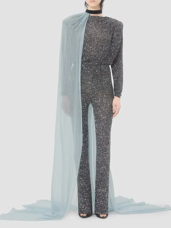 Valentino Garavani Sequin Thread Knit Pants