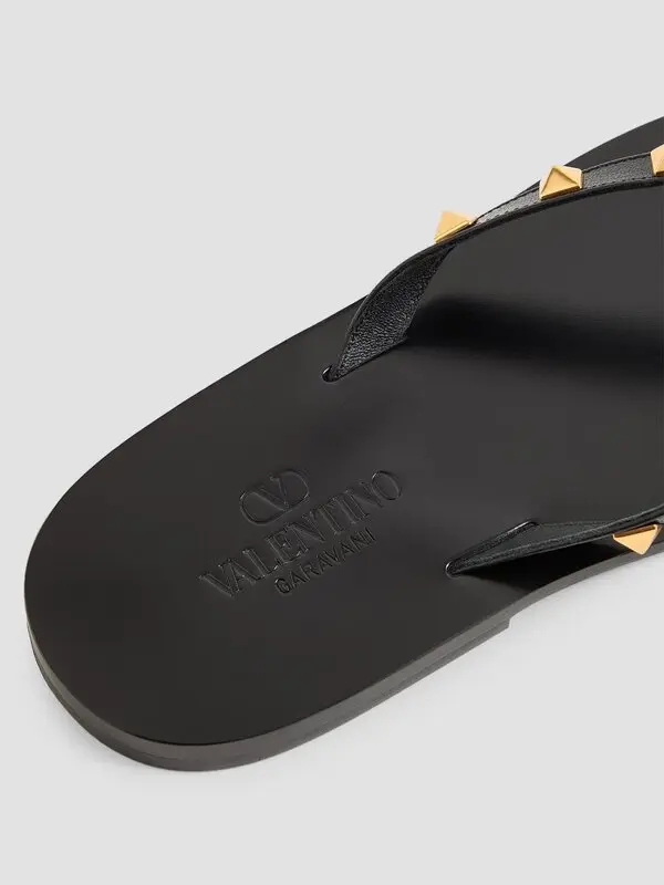 Valentino Garavani Rockstud Kidskin Flip Flops