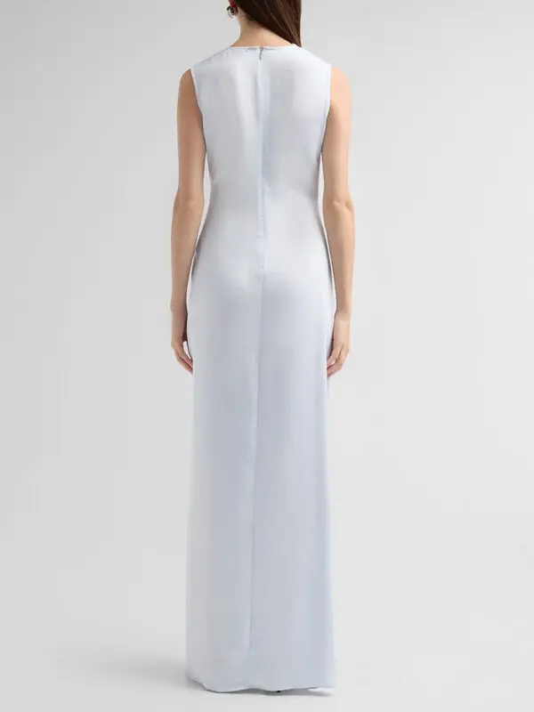 Lapointe Sleeveless Draped Lightweight Satin Gown