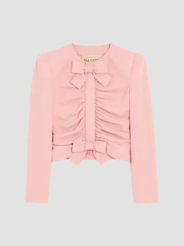 Valentino Garavani Cropped Jacket In Crispy Light Wool