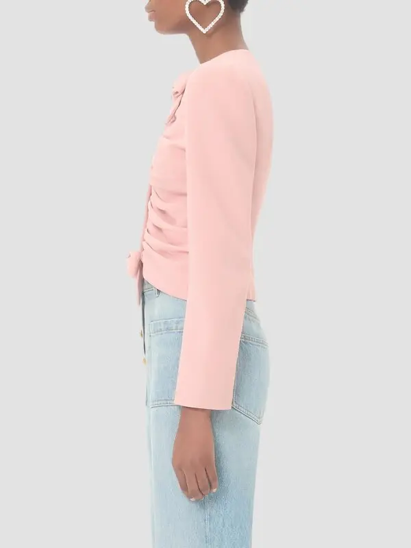 Valentino Garavani Cropped Jacket In Crispy Light Wool