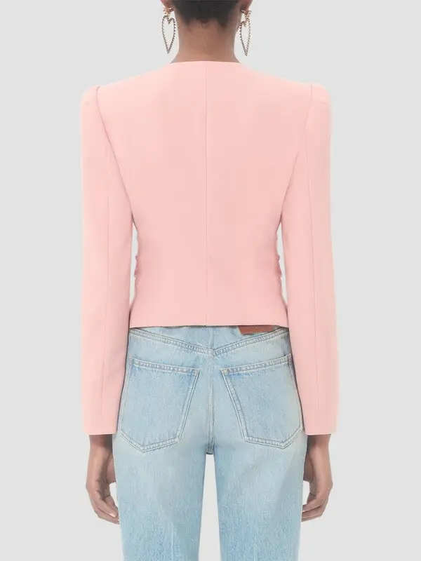 Valentino Garavani Cropped Jacket In Crispy Light Wool