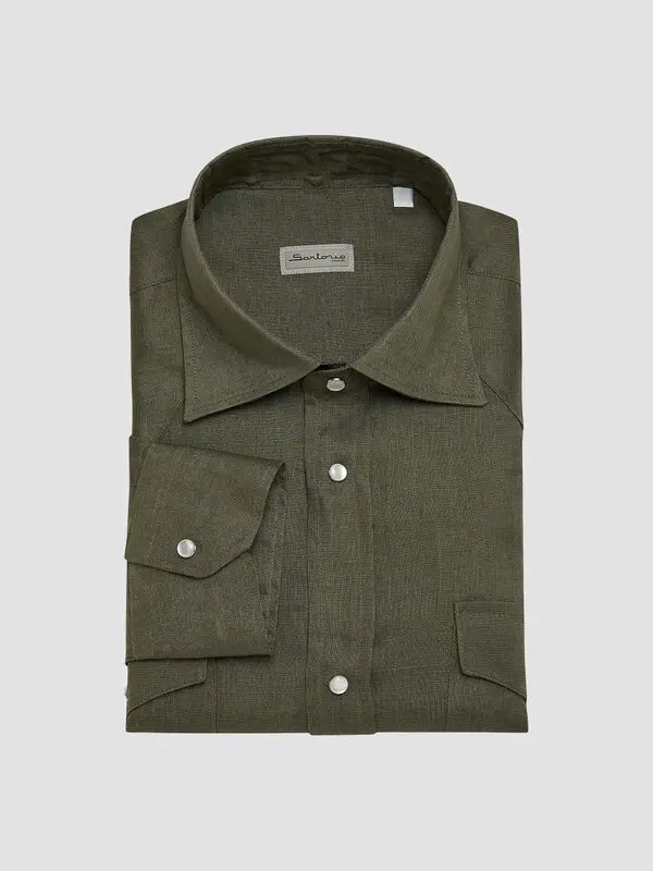 SARTORIO NAPOLI Texas Linen Shirt - Green