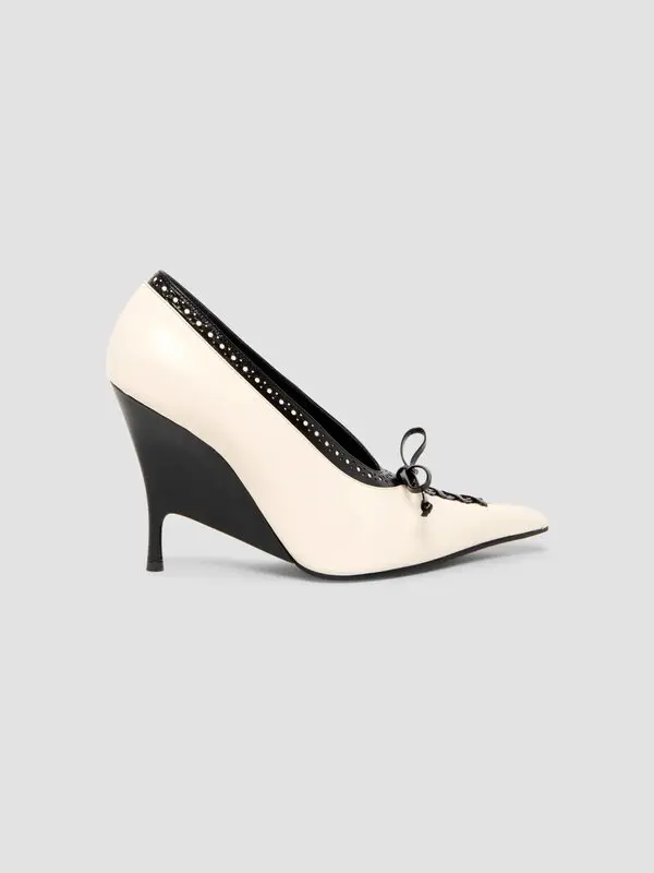 Alexander McQueen Koko 110mm Leather Wedge Pumps - Deep Ivory