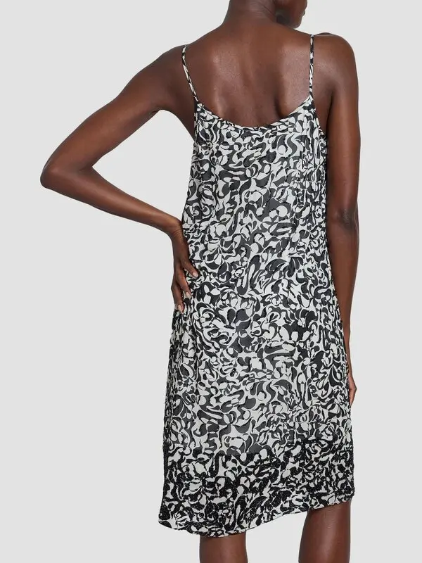 Dries Van Noten Denya Embellished Abstract-print Knee-length Dress
