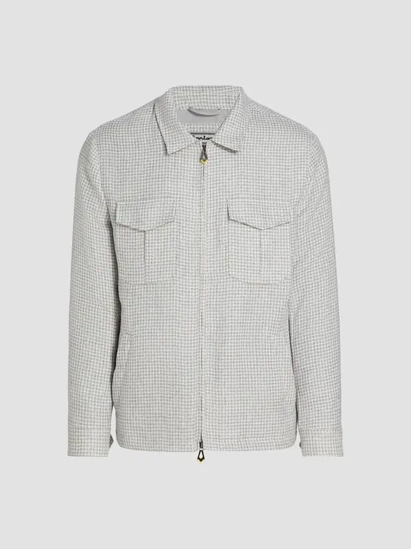 SARTORIO NAPOLI Joly Checked Linen-blend Zip-front Jacket
