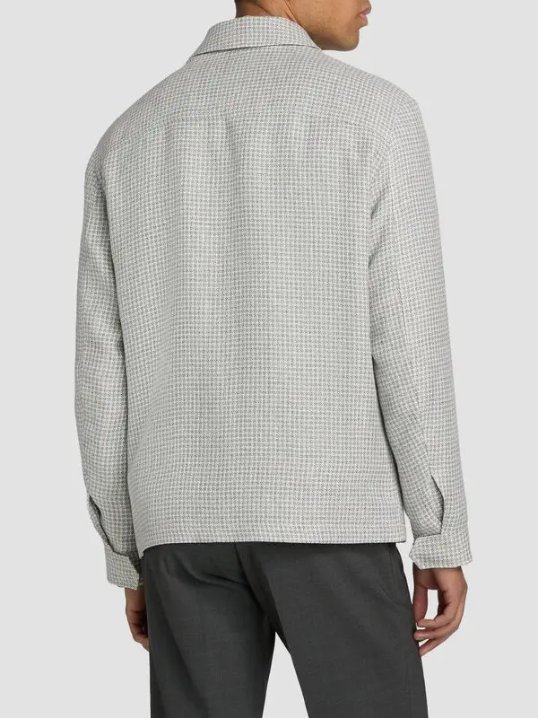 SARTORIO NAPOLI Joly Checked Linen-blend Zip-front Jacket