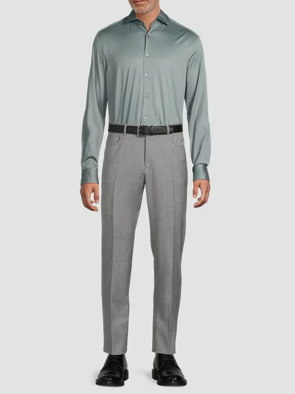 Canali Jersey Sport Shirt - Green