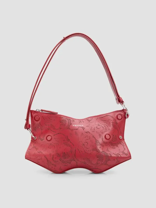 Alexander McQueen Mana Laser-cut Leather Clutch