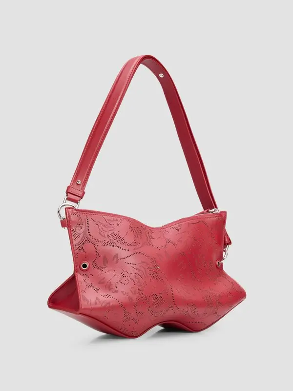 Alexander McQueen Mana Laser-cut Leather Clutch