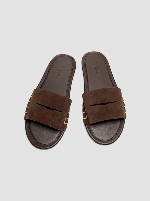 JW Anderson Penny Slot Suede Sandals
