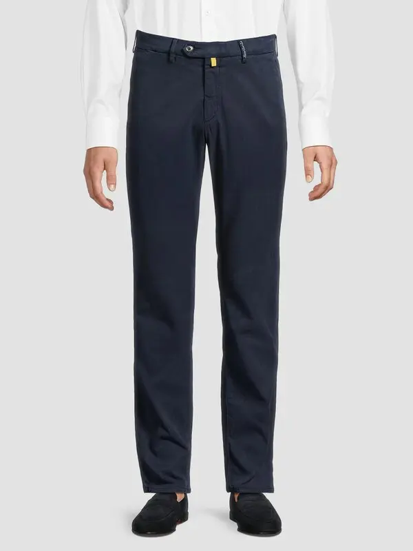 SARTORIO NAPOLI Flat-front Chino Pants - Dark Blue