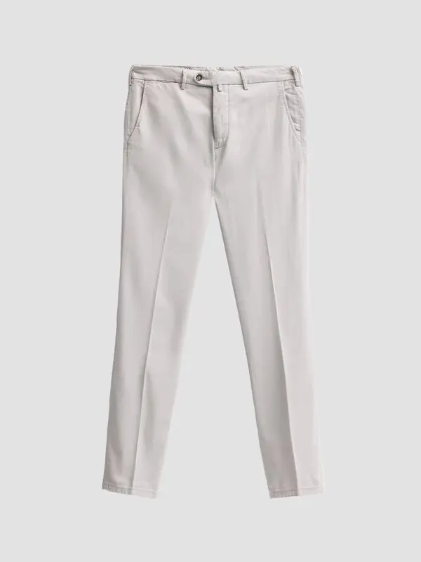 SARTORIO NAPOLI Flat-front Chino Pants - Light Grey