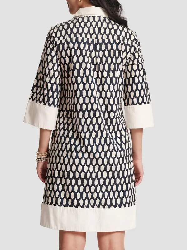 FRANCES VALENTINE Tracey Loop-print Cotton Poplin Minidress