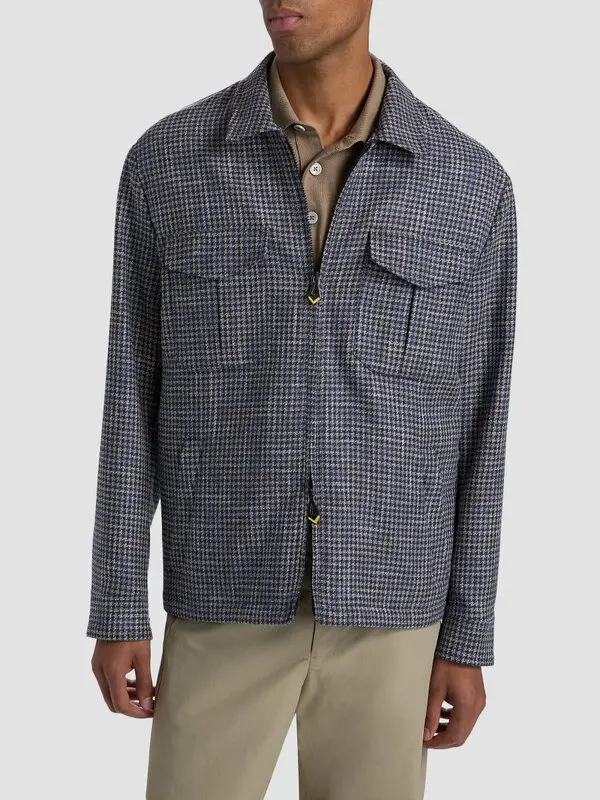 SARTORIO NAPOLI Wool-blend Full-zip Shirt Jacket
