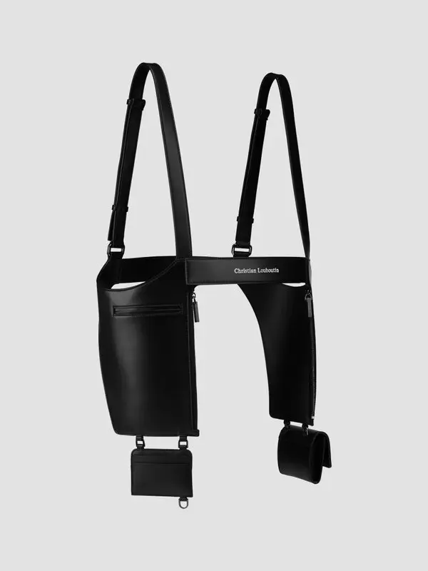 CHRISTIAN LOUBOUTIN Tactical Leather Harness Bag