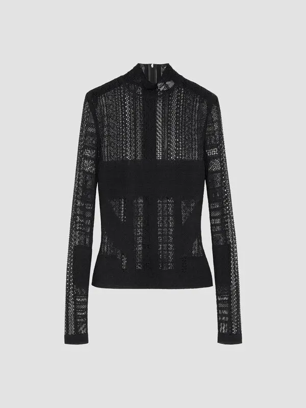 Alexander McQueen Sheer Lace Long-sleeve Top