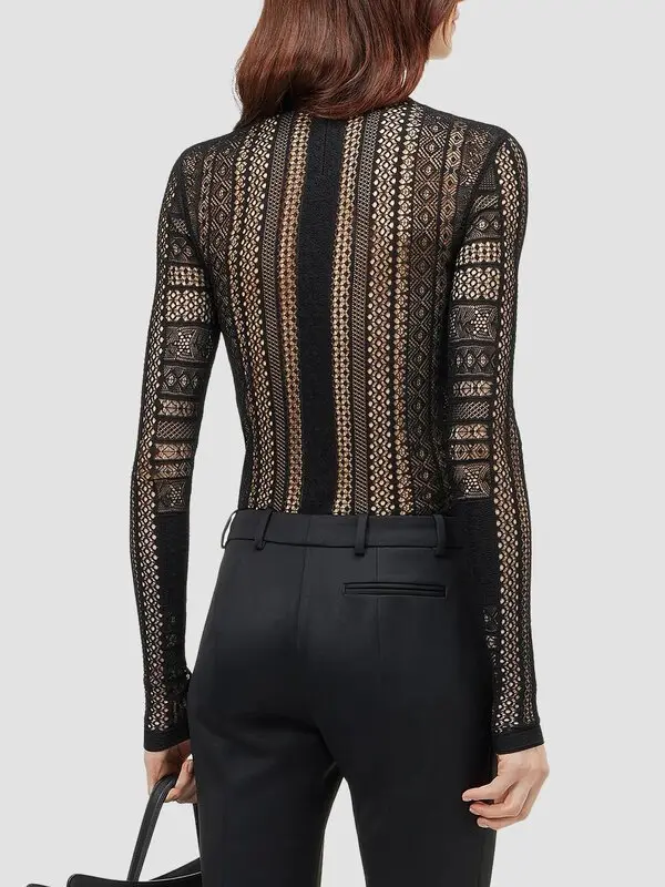 Alexander McQueen Sheer Lace Long-sleeve Top