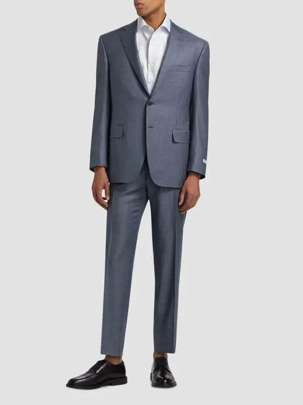 Canali Micro Houndstooth Classic-fit Wool Suit