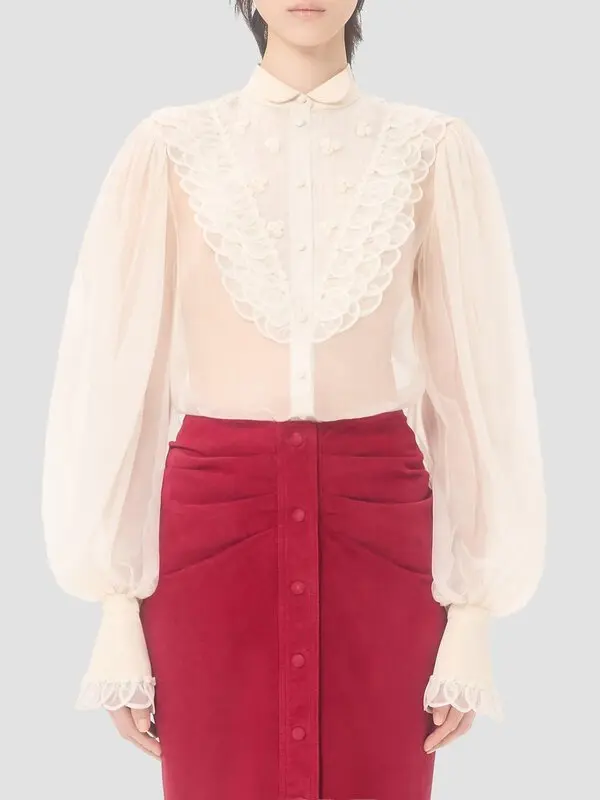 Valentino Garavani Embroidered Organza Shirt