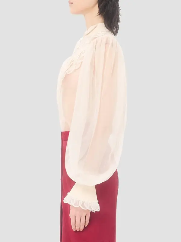 Valentino Garavani Embroidered Organza Shirt
