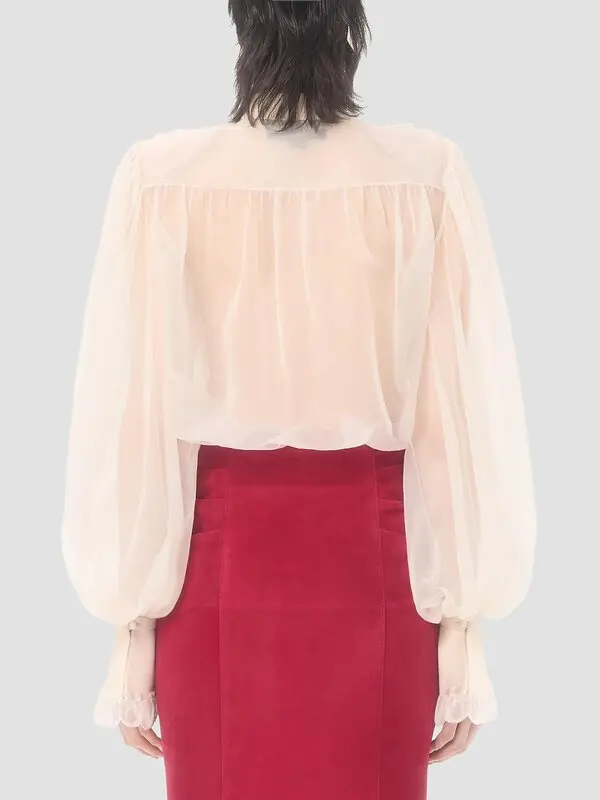 Valentino Garavani Embroidered Organza Shirt