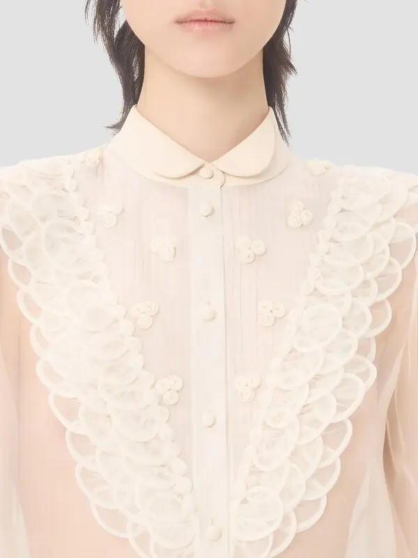 Valentino Garavani Embroidered Organza Shirt