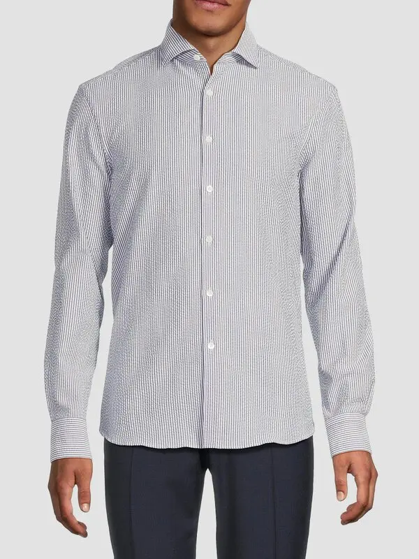 Canali Seersucker Sport Shirt