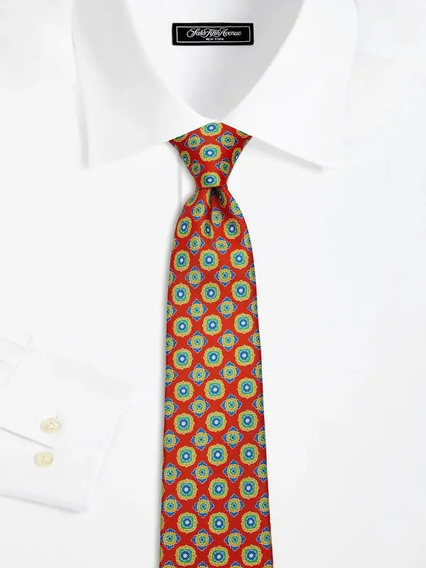 Kiton Medallion-print Silk Tie - Red