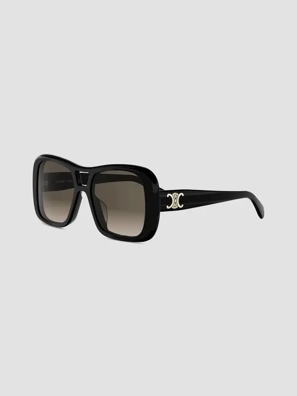 Celine Triomphe 55mm Pilot Sunglasses - Black Brown