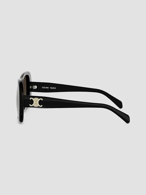 Celine Triomphe 55mm Pilot Sunglasses - Black Brown