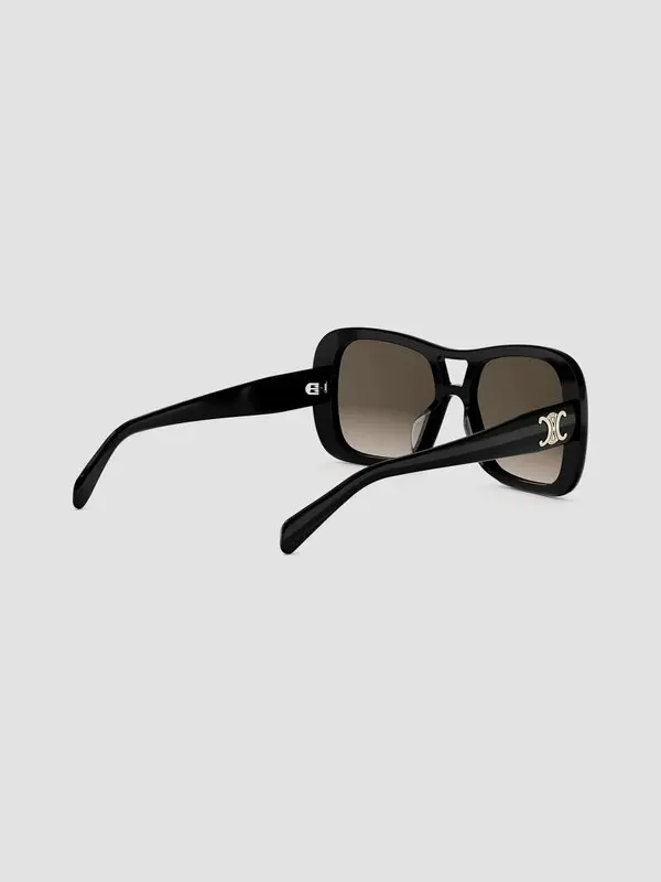 Celine Triomphe 55mm Pilot Sunglasses - Black Brown