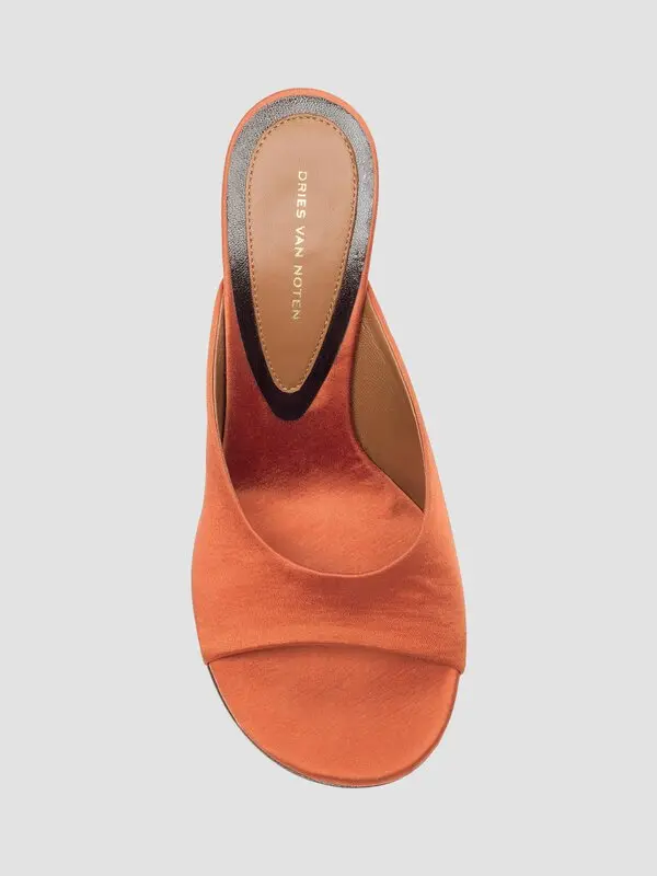 Dries Van Noten 100mm Satin Wedge Mules